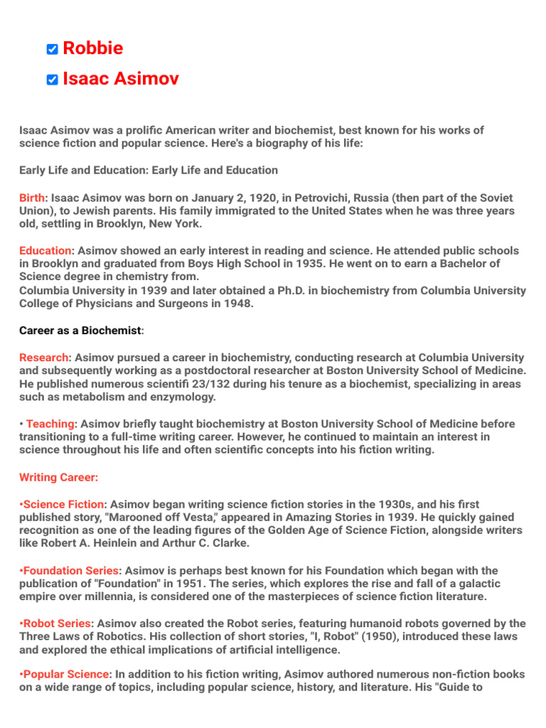 Robbie | PDF | Isaac Asimov | Science Fiction