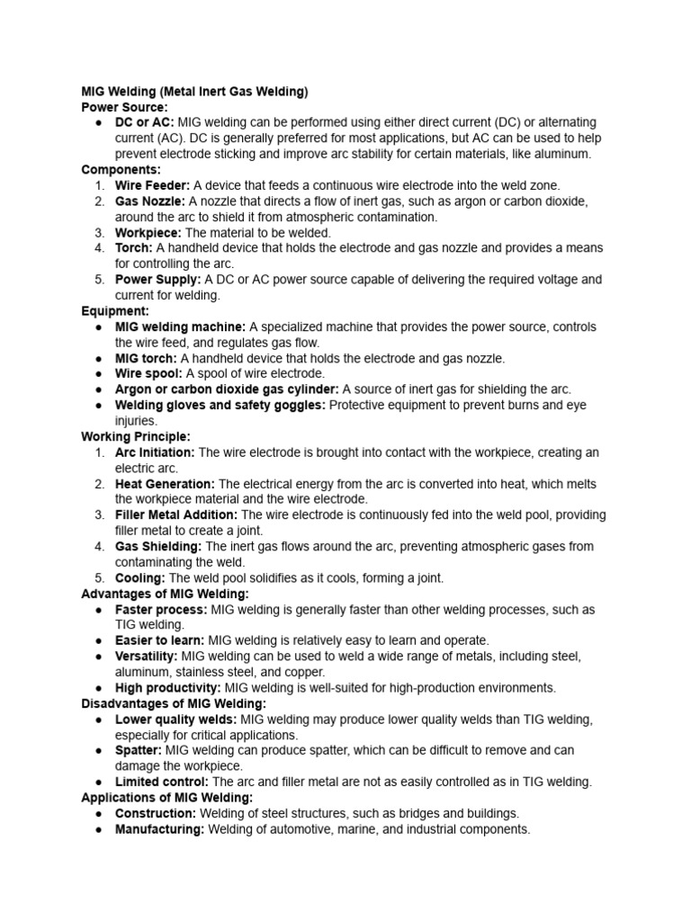 MIG Welding Components and Setup Guide | PDF | Welding | Construction