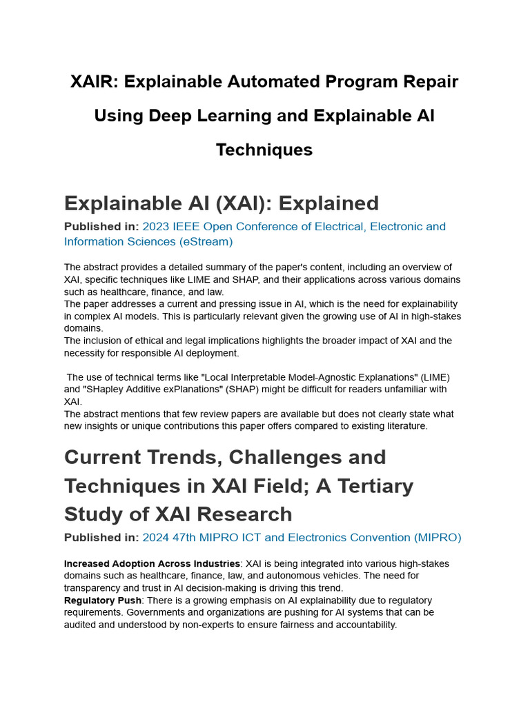 Explainable Automated Program Repair | PDF | Deep Learning | Artificial Intelligence