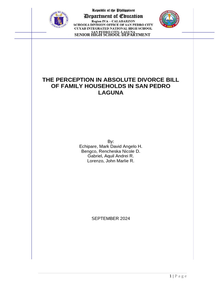 Group-1 Concept Paper, Eapp | PDF | Divorce | Marriage