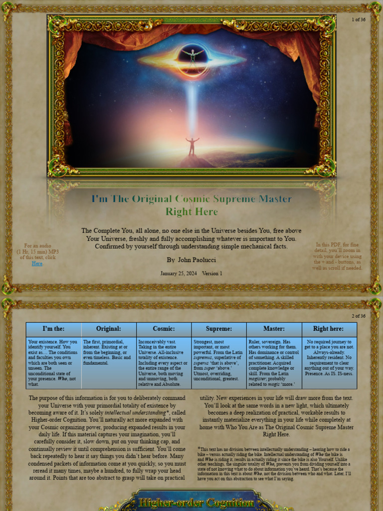 I'm The Original Cosmic Supreme Master Right Here - Version 1 | PDF ...