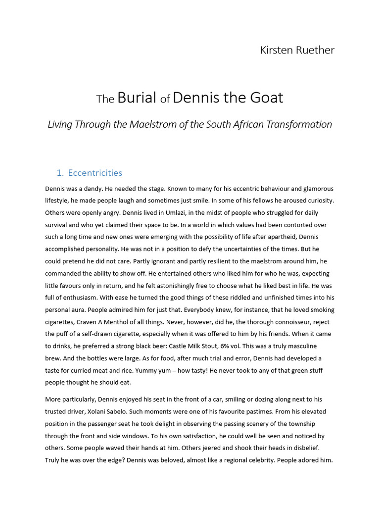 RÜTHER. The Burial of Dennis The Goat | PDF | Mystery, Thriller & Crime Fiction