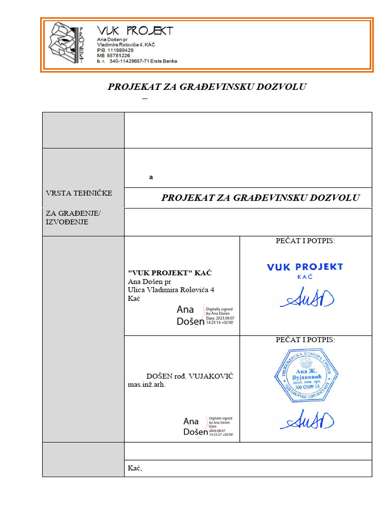 Arhitektura PGD Parcela Broj 5014 Rop 94 | PDF