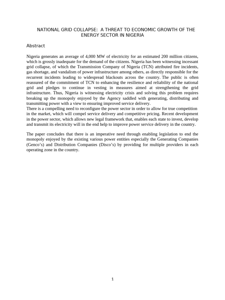 NATIONAL GRID COLLAPSE-working Abstract | PDF