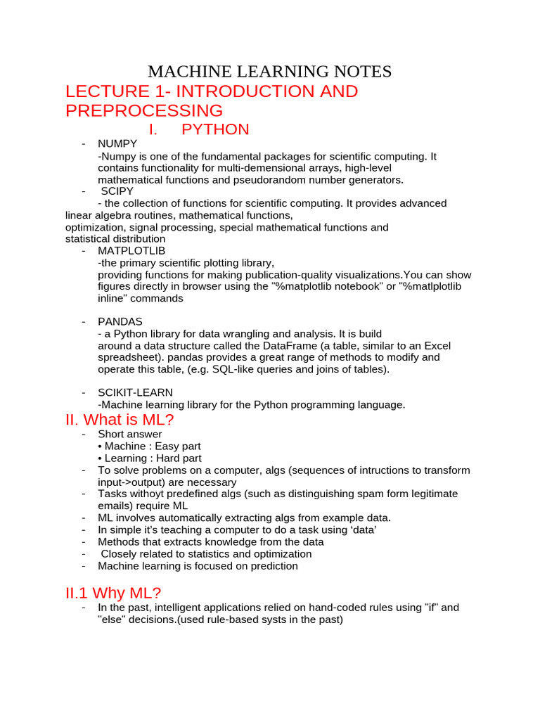 ML Revision | PDF | Statistical Classification | Regression Analysis