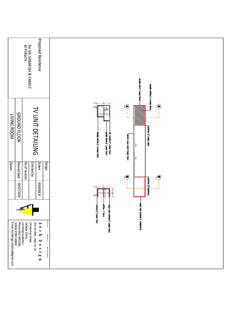 TV Unit Design for Residence in Pollachi | PDF