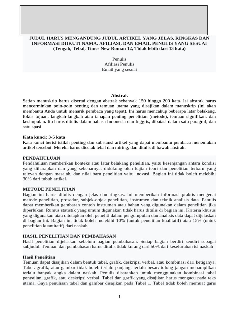 Template JPAI Bahasa Indonesia | PDF