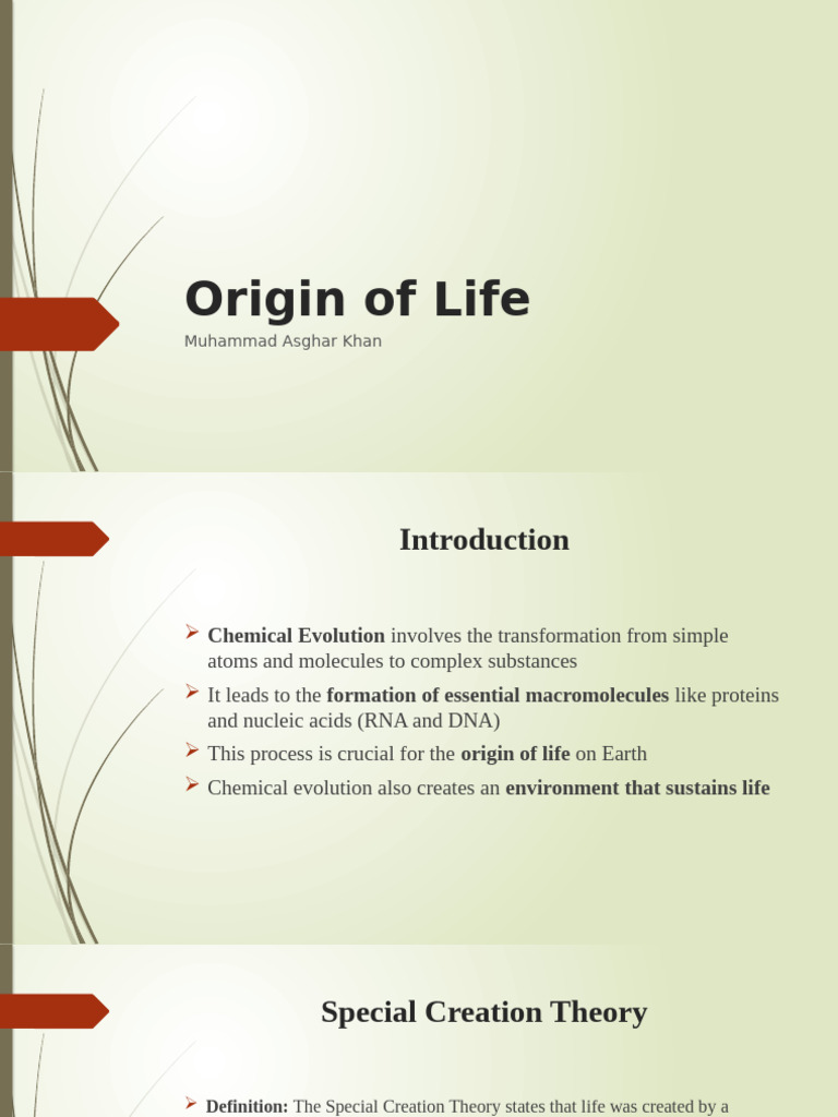 Origin of Life: Theories and Experiments | PDF | Cell (Biology ...