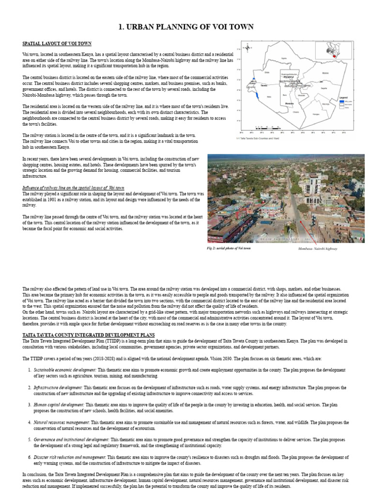 Report On Voi Town - Samantha Kariuki B02 - 1147 - 2020 | PDF ...