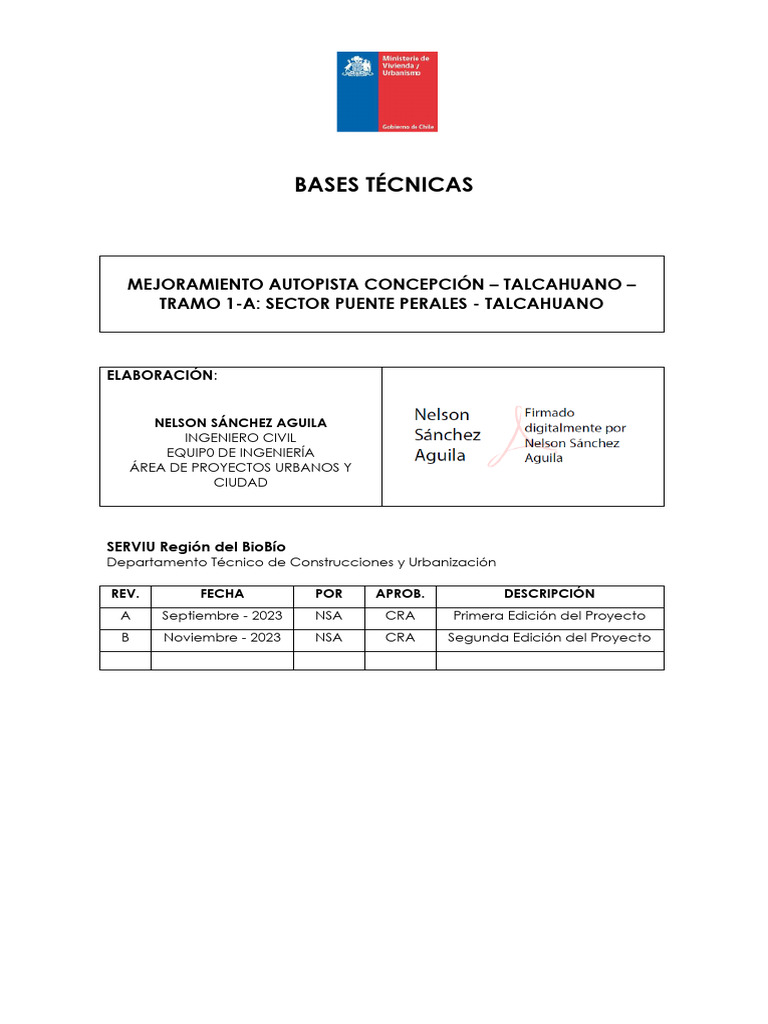 Bases Técnicas CTP Tramo 1A | PDF | Semáforo | Hormigón