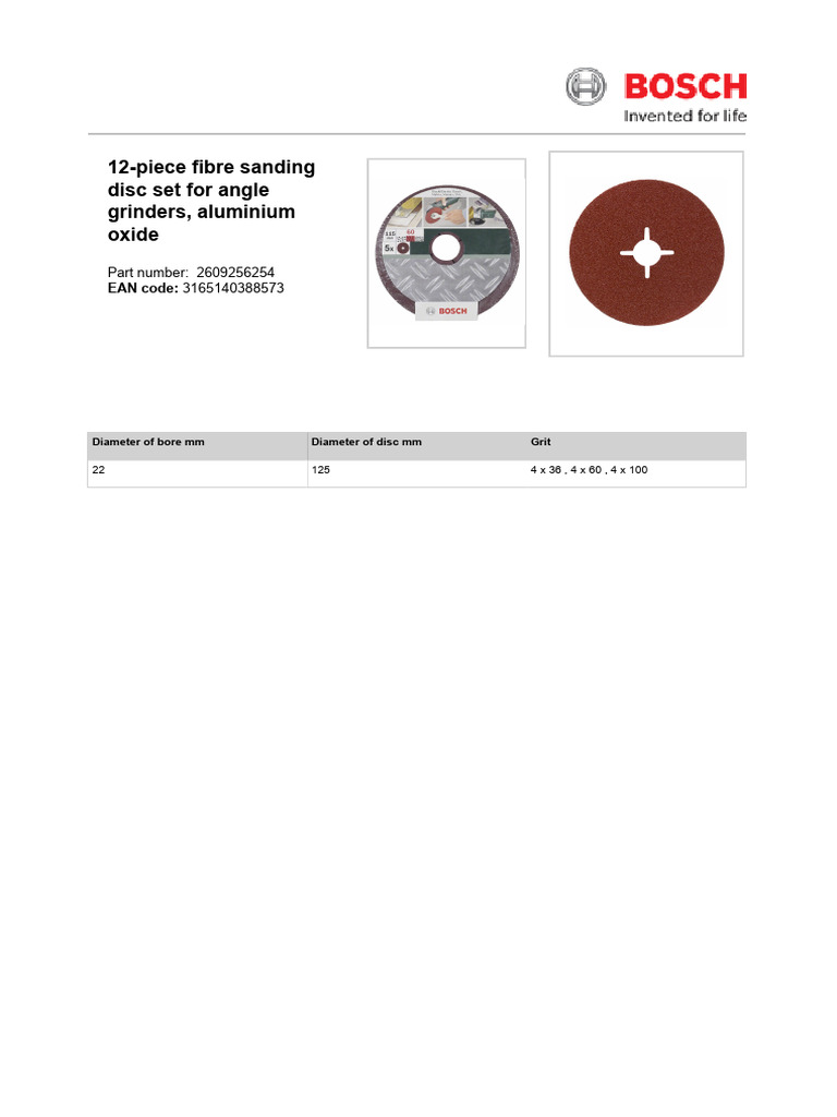 Bosch 12-Piece Sanding Disc Set 125mm | PDF | Games & Activities | Home ...