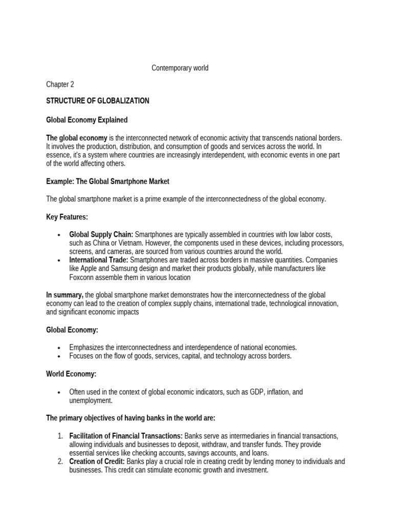 Contemporary World Summarize Topics | PDF | Mass Media | Global Governance