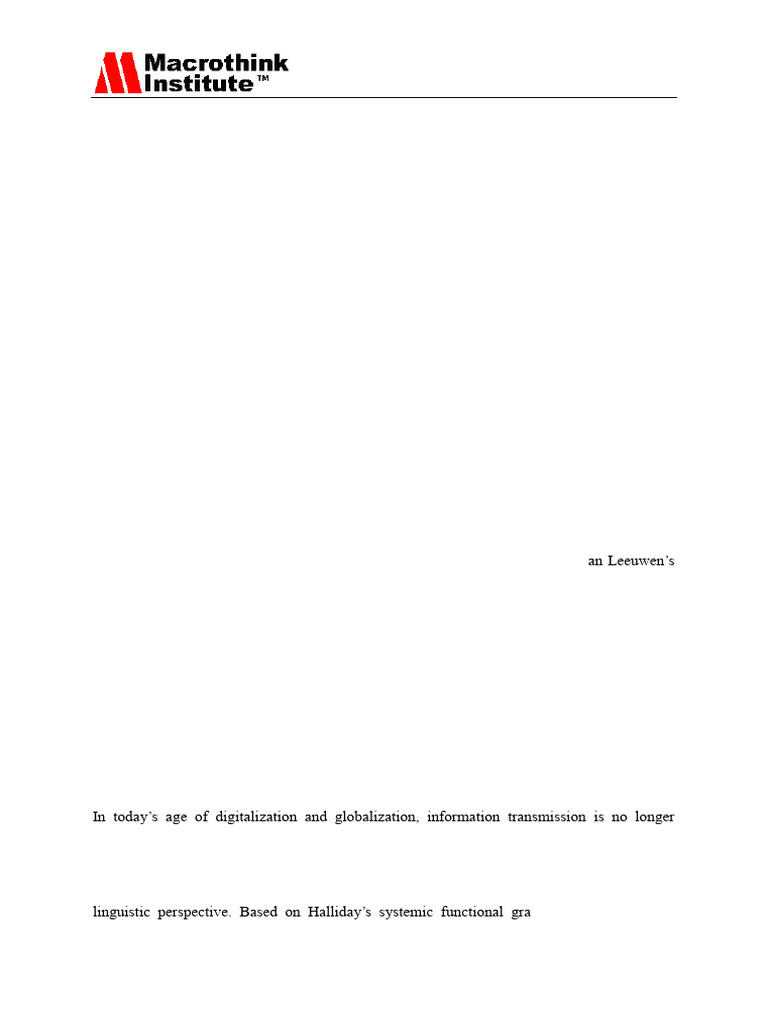 A Multimodal Discourse Analysis of Posters-Based o | PDF | Semantics ...
