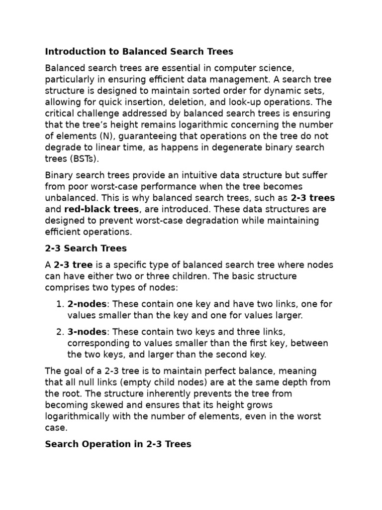 Balanced Search Tree | PDF | Computing | Computer Programming