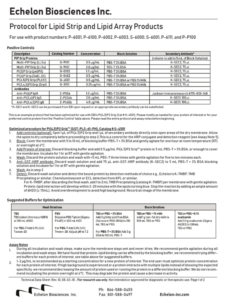 TDS Strip-Protocol Rev10 | PDF | Proteins | Experiment