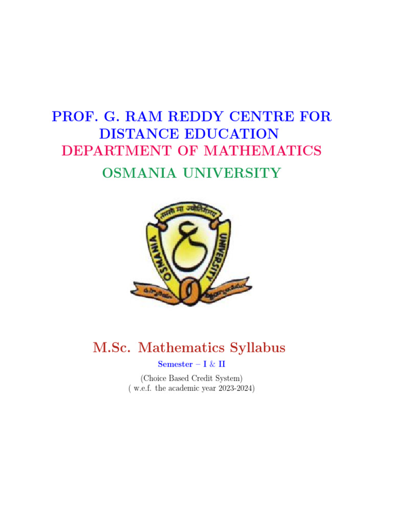 Syllabus Maths Sem1 2 | PDF | Teaching Mathematics | Integral Equation