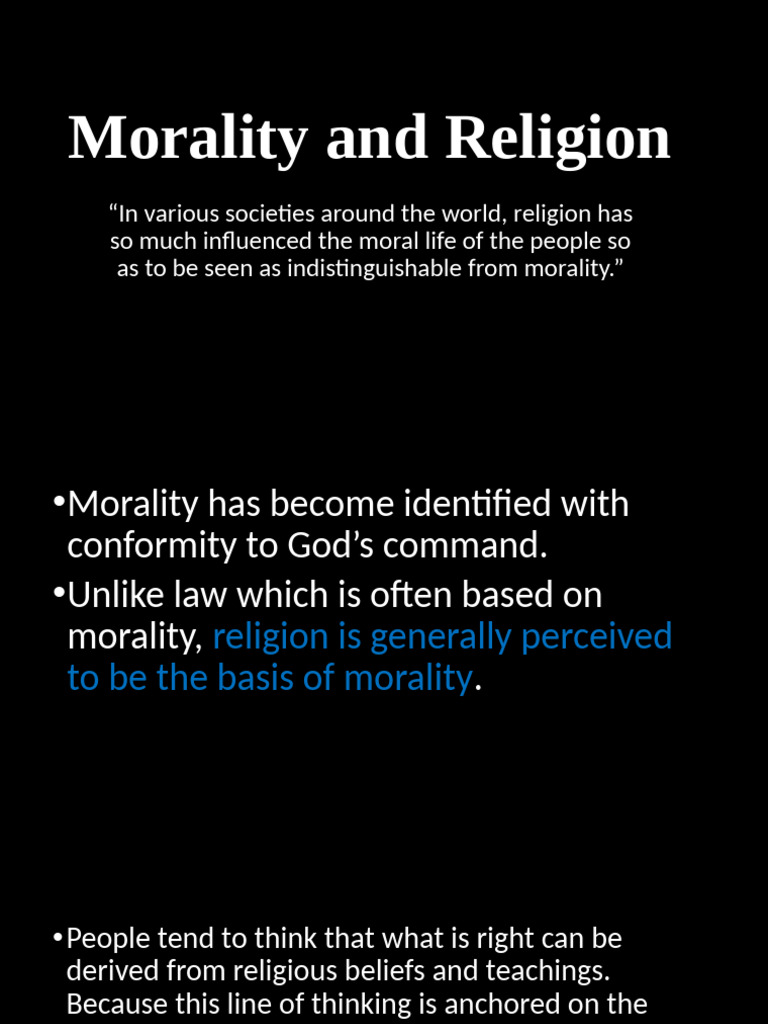 Morality and Religion | PDF | Morality | God