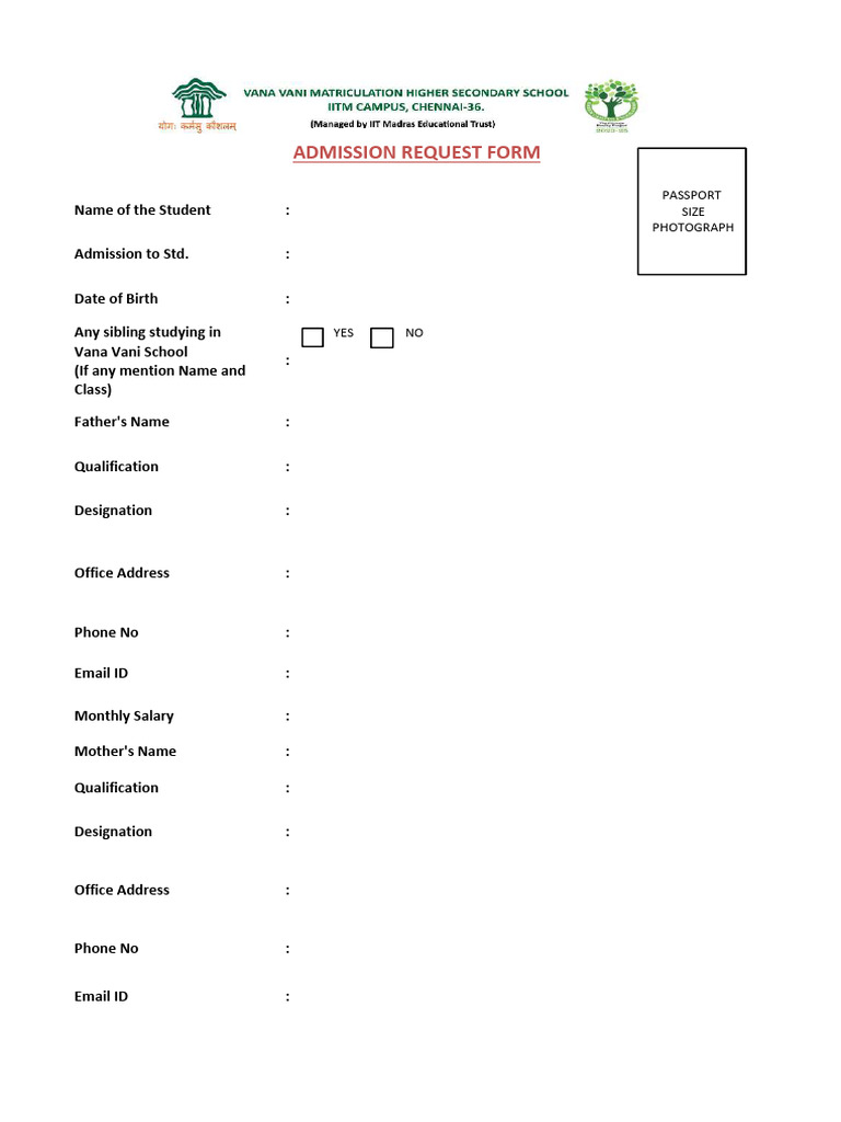 Admission Request Form | PDF