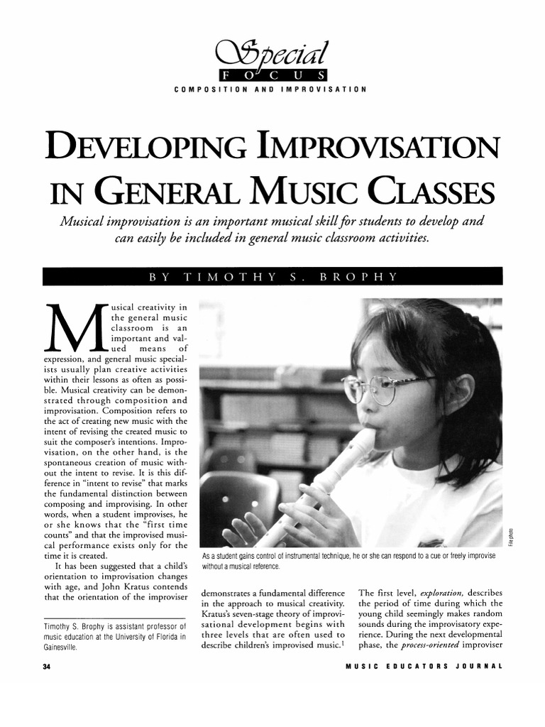 Improvisation Strategies for Music Classes | PDF | Musicology ...