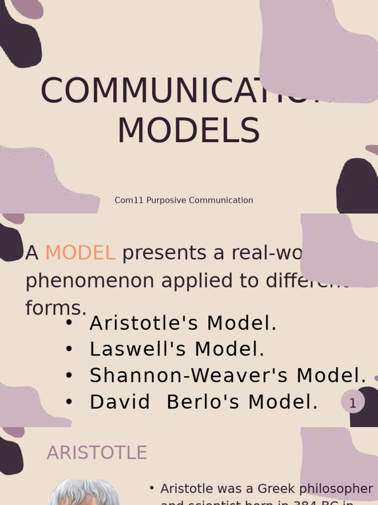 Communication Models | PDF | Communication | Aristotle