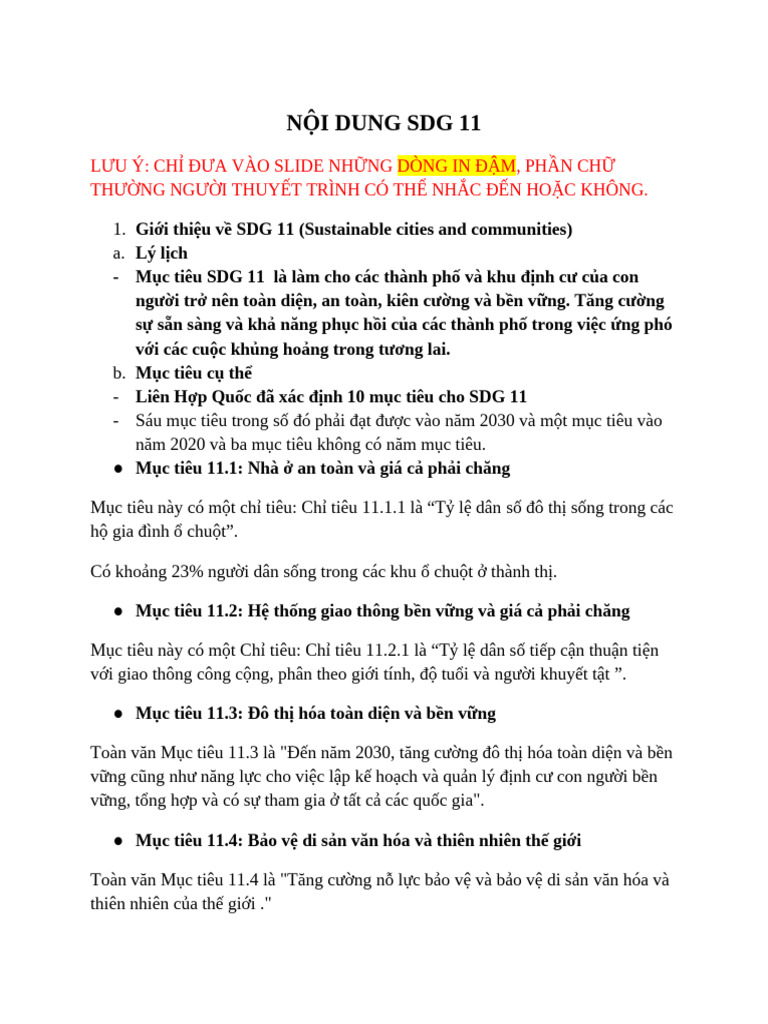 Nội Dung SDG 11 | PDF