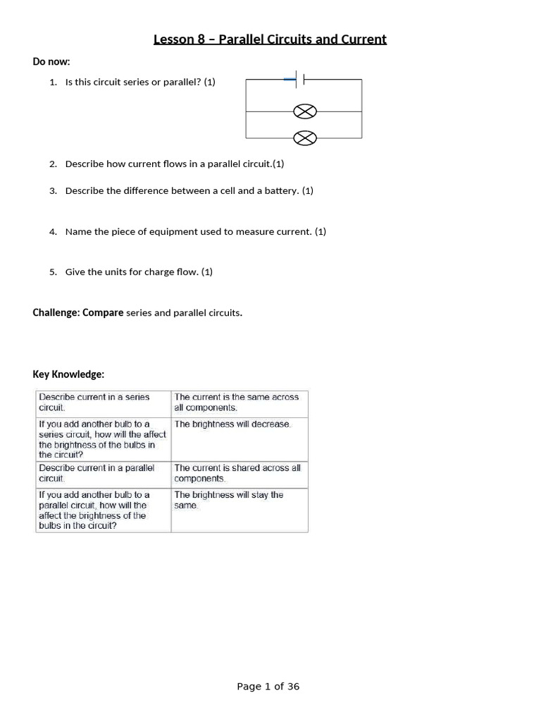 Science_Year_8_Independent_Study_Pack (1) | PDF | Voltage | Series And ...