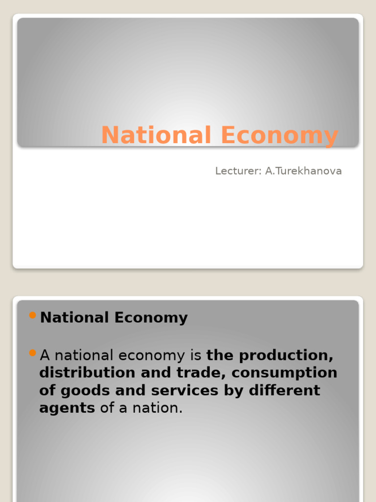 Leture 2 National Economy | PDF | Economics | Free Market