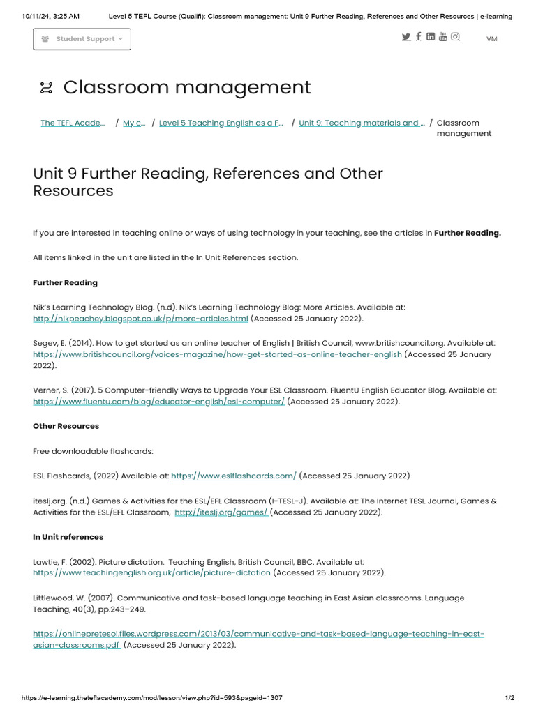 Level 5 TEFL Course (Qualifi) - Classroom Management - Unit 9 Further ...