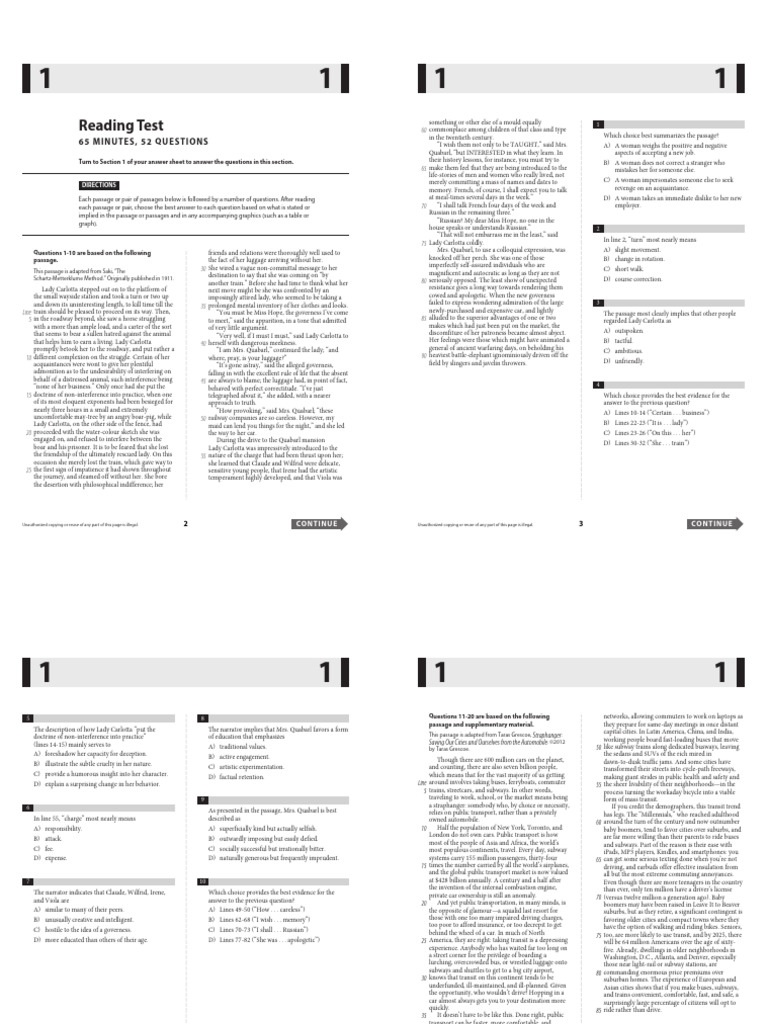 SAT Practice Test #3 | PDF | Transport