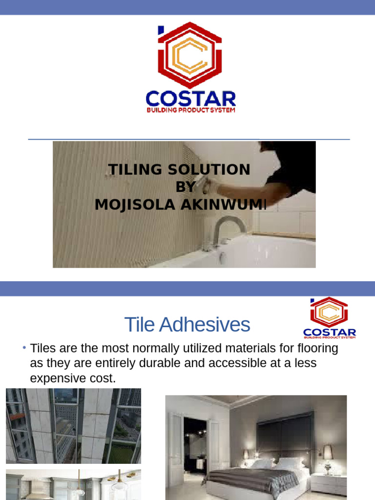 Tiling Solution For Costar Event Power Point OJO | PDF | Tile | Adhesive