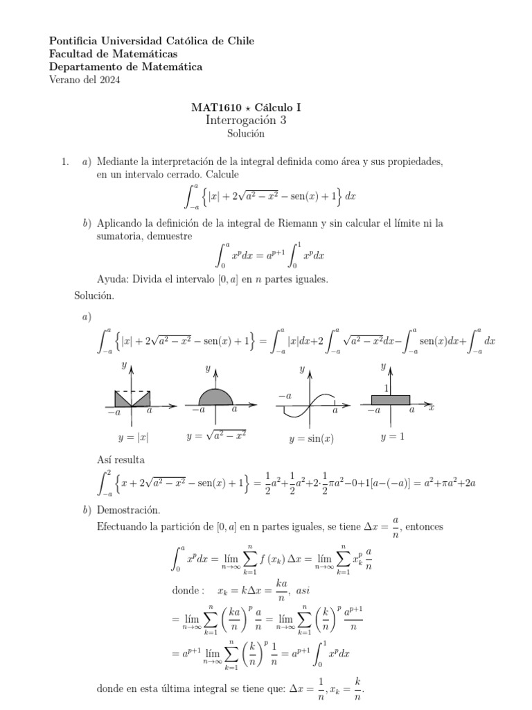 Soluciones de Cálculo I: Integrales y Volúmenes | PDF | Integral | Pi