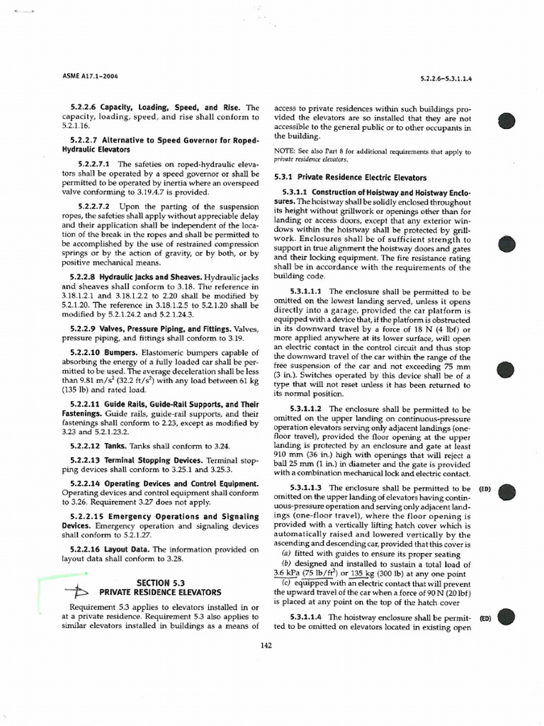 Asme A17.1-2004 | PDF
