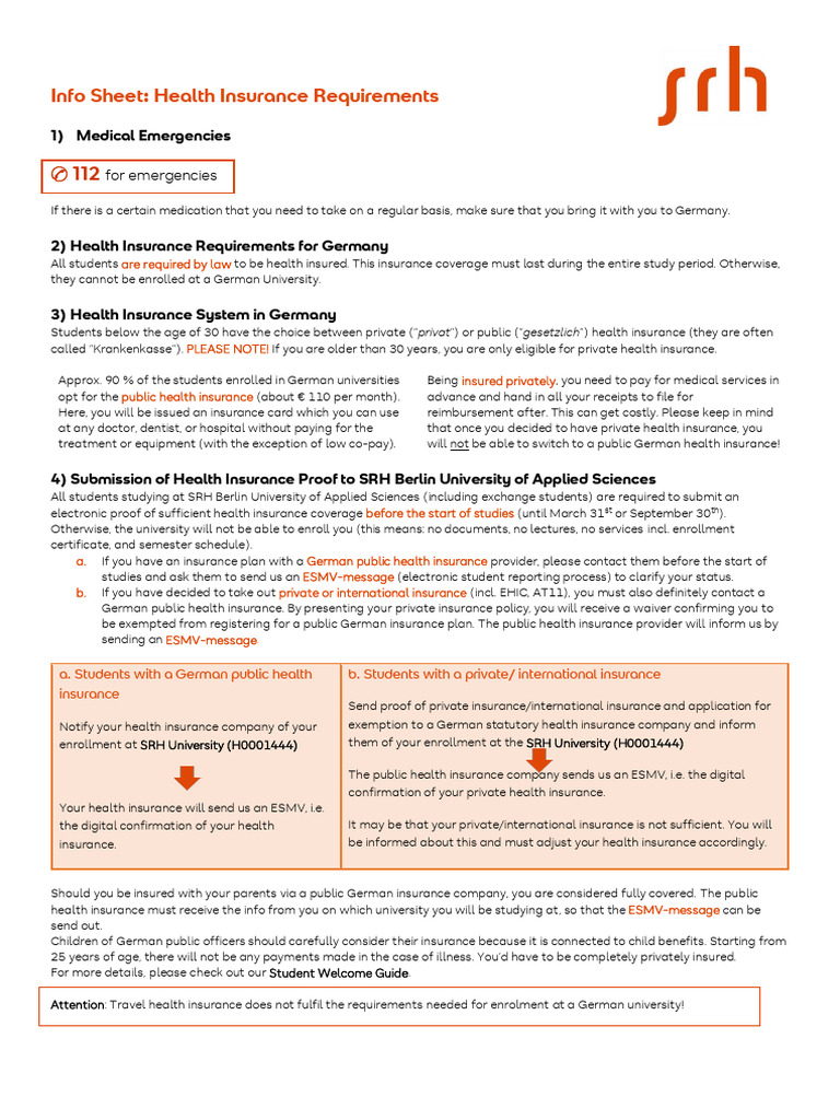 Info Sheet Health Insurance | PDF | Insurance | Health Care