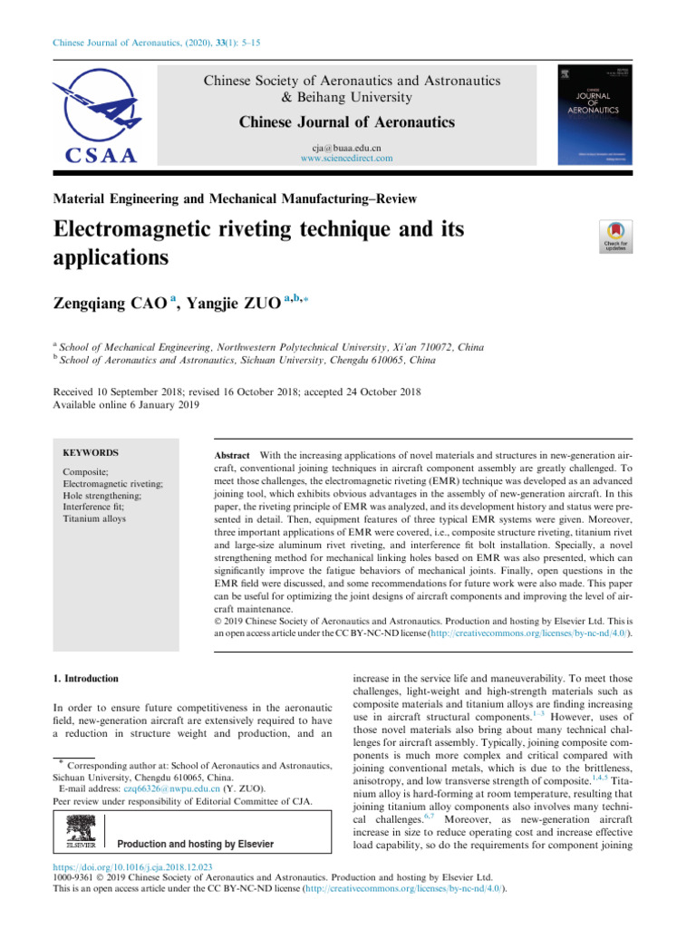 Electromagnetic Riveting Technique and Its Applica | PDF | Rivet | Inductor