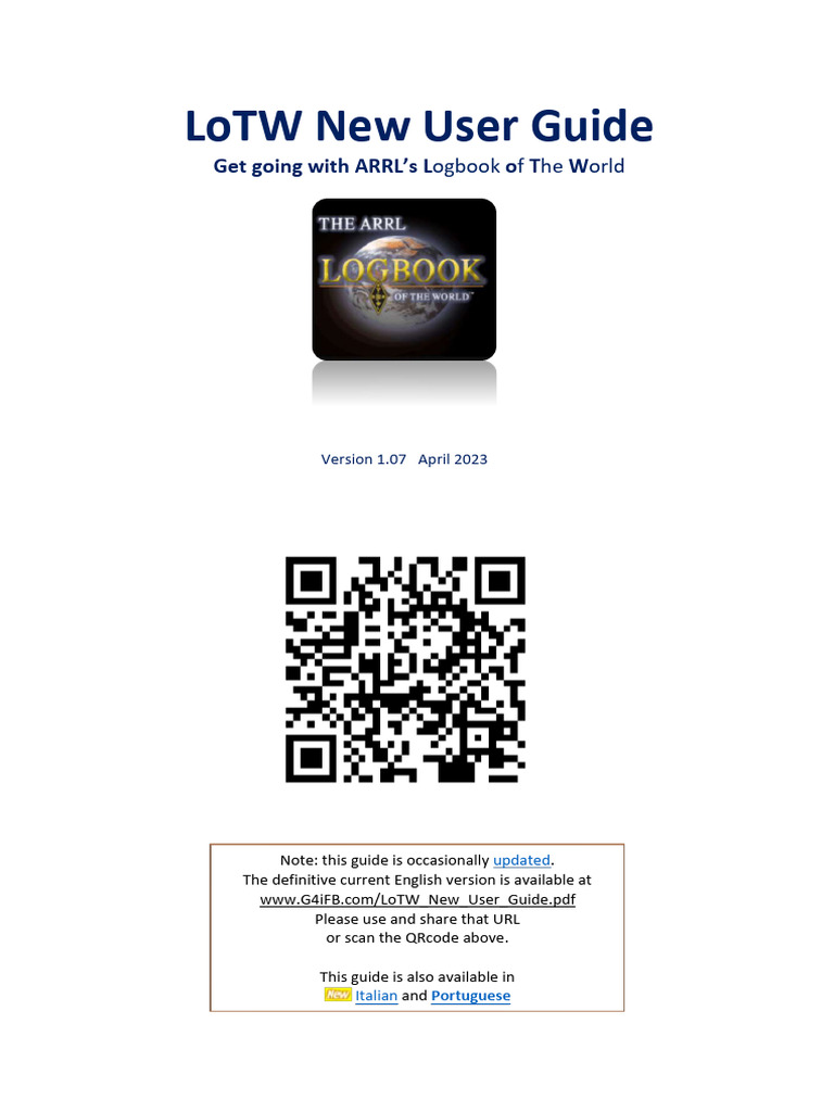 LoTW_New_User_Guide | PDF | Computing | Amateur Radio