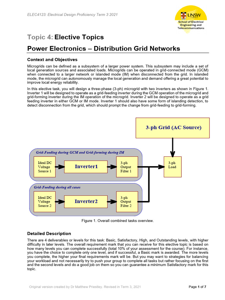 Topic 4 Elective Topic - Power Electronics - Term 3 2021 | PDF | Power Inverter | Electrical Grid