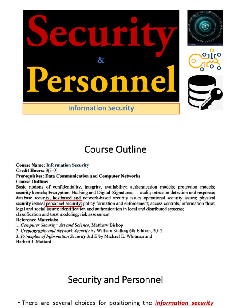 Information Security 13 - Security and Personnel | PDF | Information ...