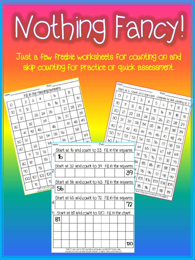 Just A Few Freebie Worksheets For Counting On and Skip Counting For ...