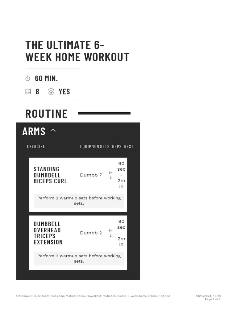 The Ultimate 6-Week Home Workout - Muscle & Fitness-2 | PDF | Weight ...