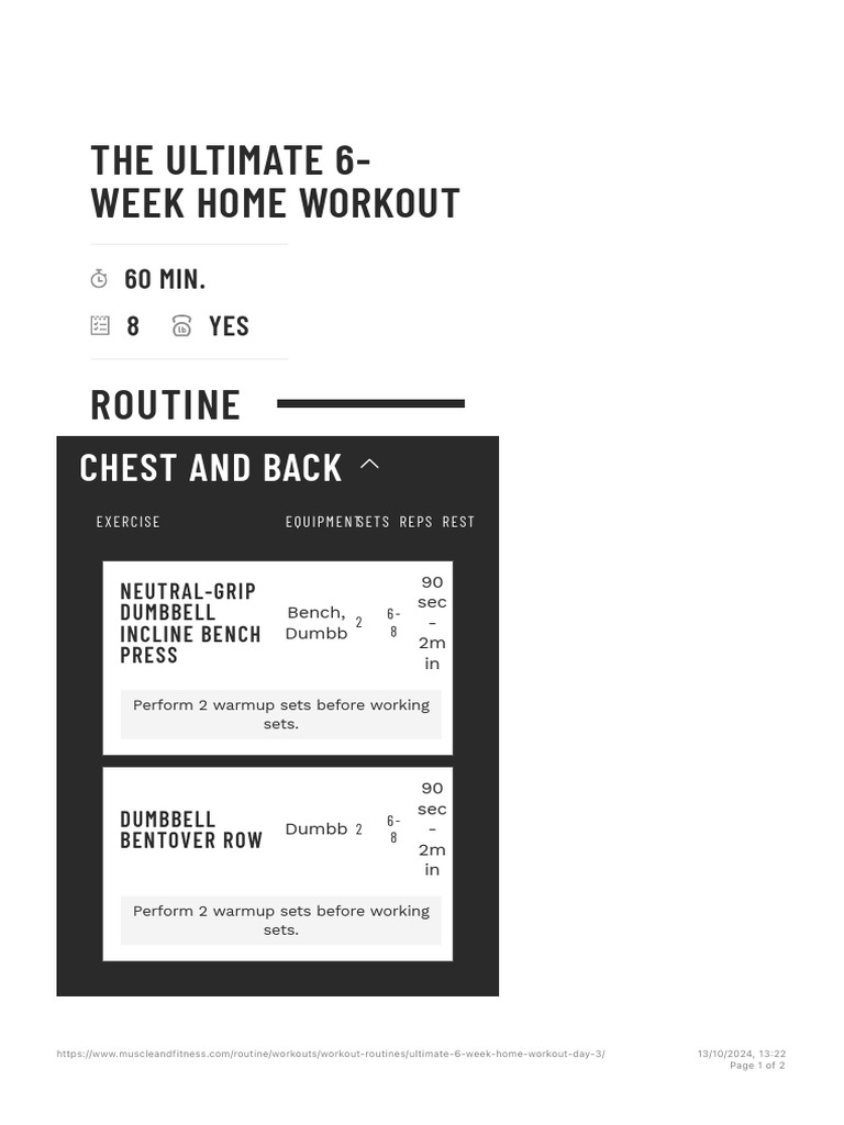 The Ultimate 6-Week Home Workout - Muscle & Fitness-1 | PDF | Weight ...