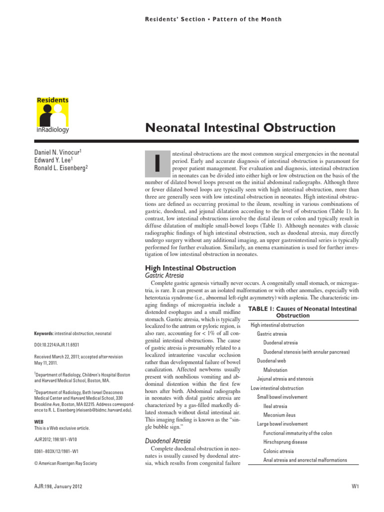 Neonatal Intestinal Obstruction | PDF | Gastrointestinal Tract | Stomach