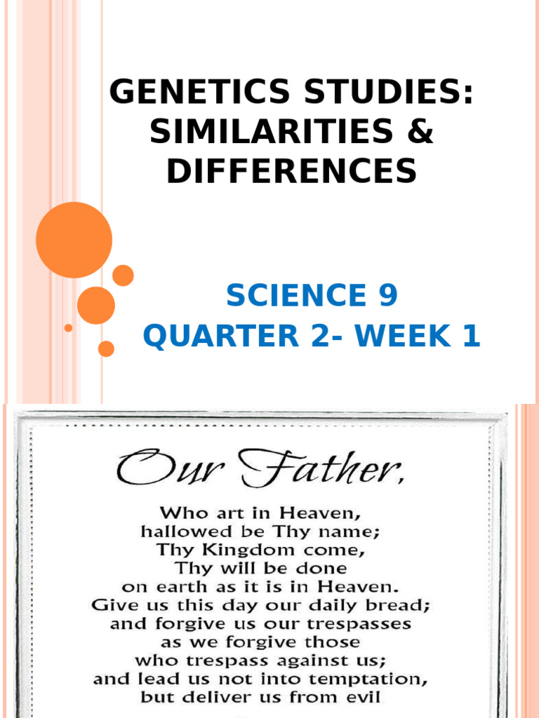 Science 9 Q2 Week 1 Genetic Studies Similarities Differences | PDF ...