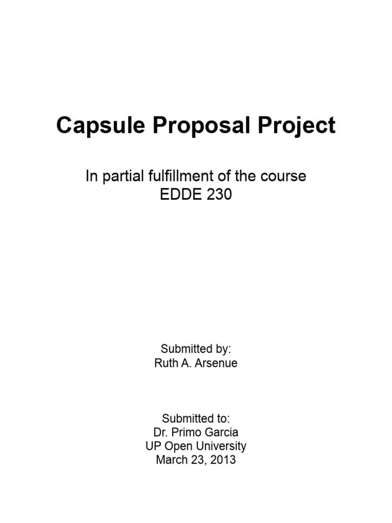 Capsule Proposal Project in UPOU MDE EDD | PDF | Educational Technology ...