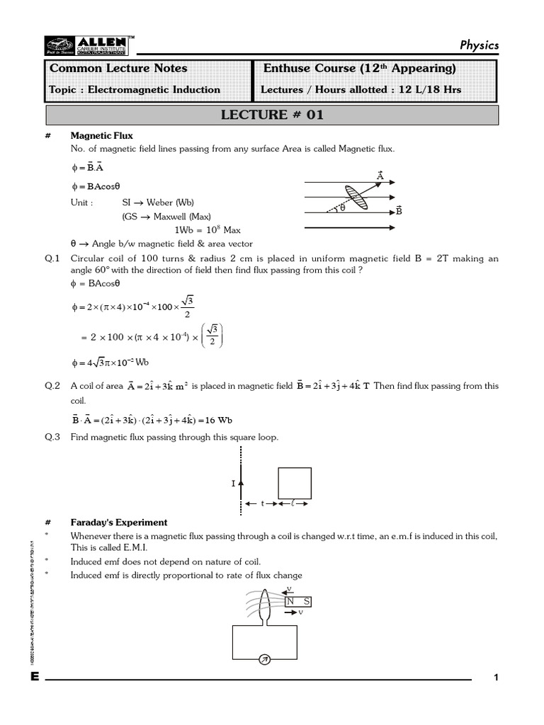 Electromagnetic Induction | PDF | Electromagnetic Induction | Inductor