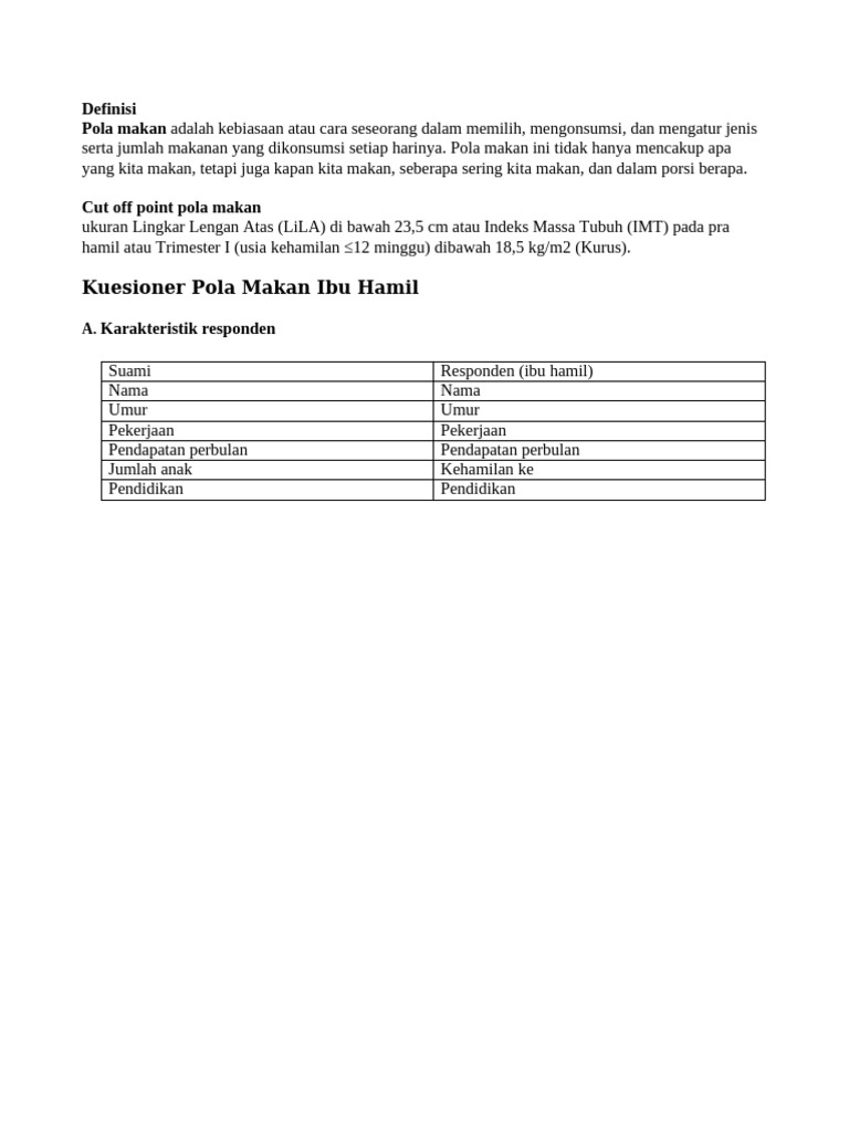 Bumil Kek Kusioner | PDF