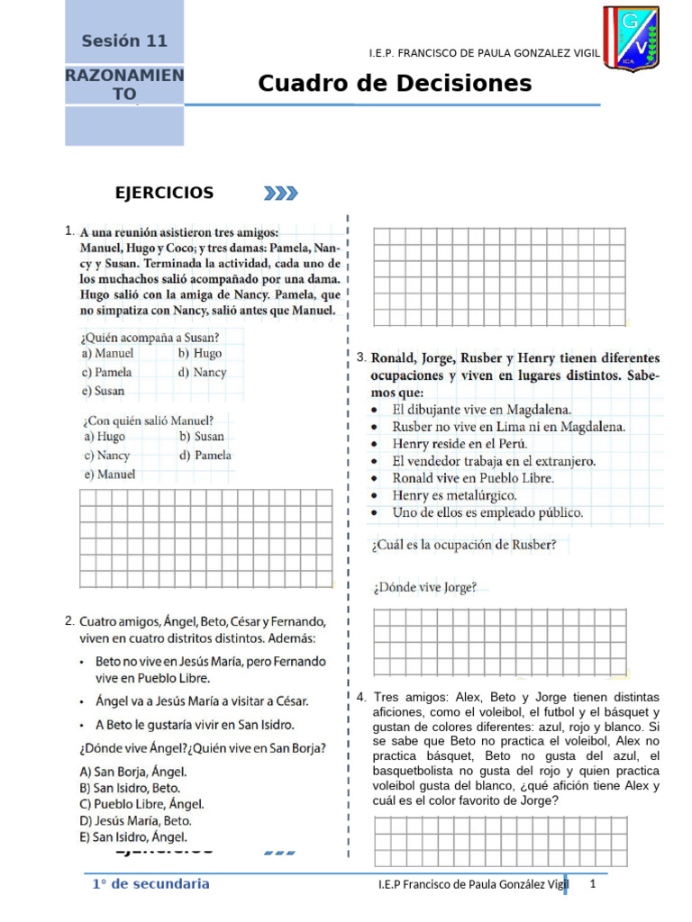 Sesión 11. RM1-Cuadro de Desiciones | PDF