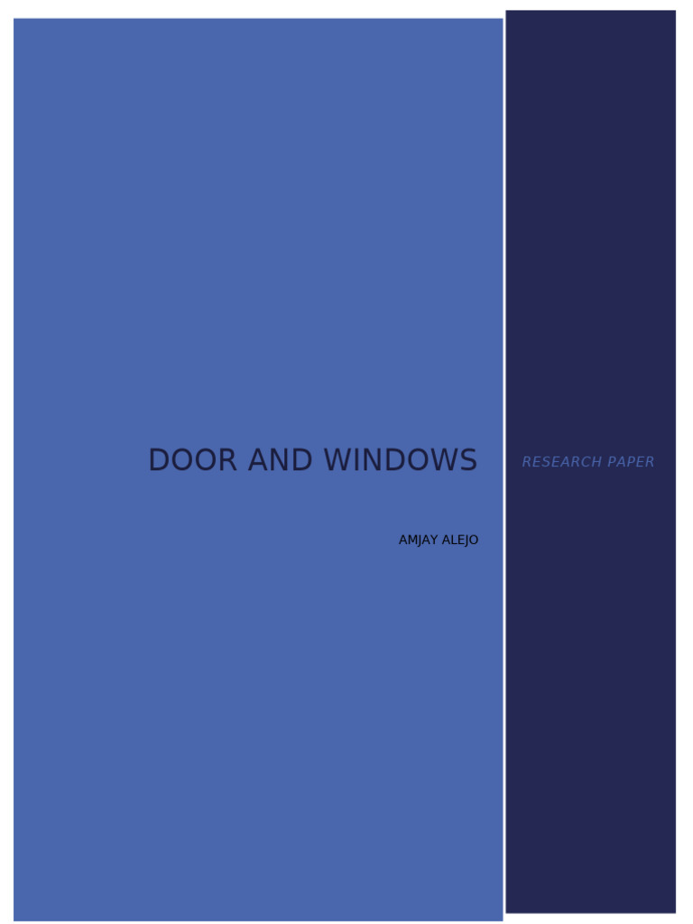 DOOR AND WINDOWS (Building Technology 1) | PDF | Window | Door