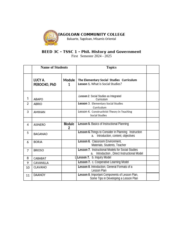 Tcc Topic Beed3c Pdf Lesson Plan Curriculum