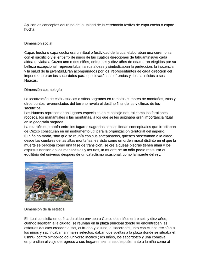 Ritual Capac Hucha: Sacrificio Incaico | PDF | Historia