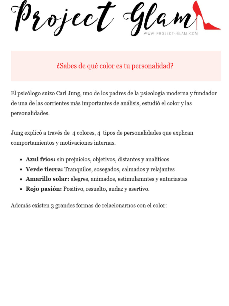 Psicología del Color y Personalidad | PDF | Color | Sicología